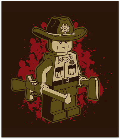 Download Adhesive Poster Rick Grimes Lego - Sticker - Full Size PNG ...