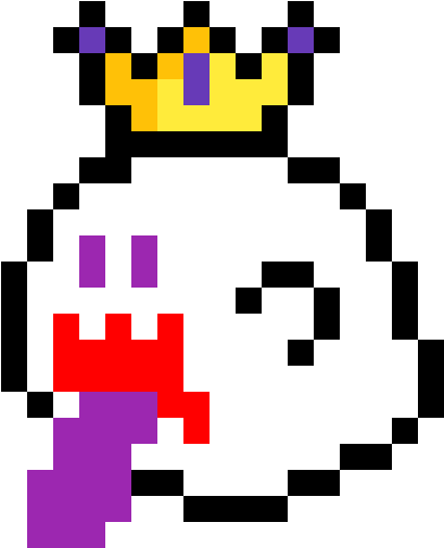 Download King Boo - Boo Mario Bros Pixel - Full Size PNG Image - PNGkit