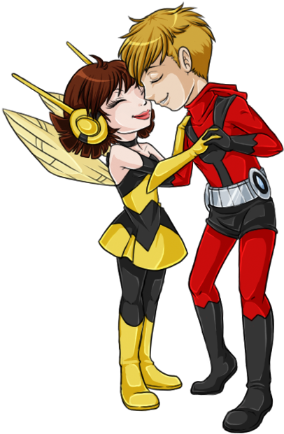 Download Bug Love By Bakanekosango - Antman And Wasp Kiss Png - Full ...