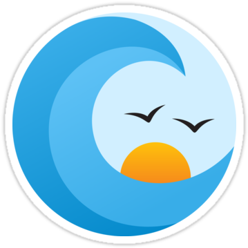 Download Transparent Beautiful Sticker Featuring A Big Ocean Wave With ...