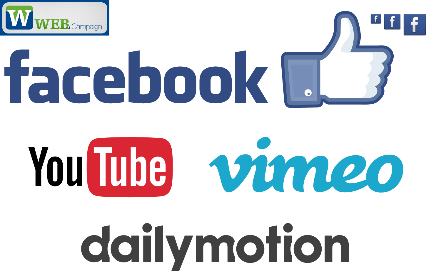 Download Facebook Youtube Vimeo And Dailymotion Text Logos Free ...