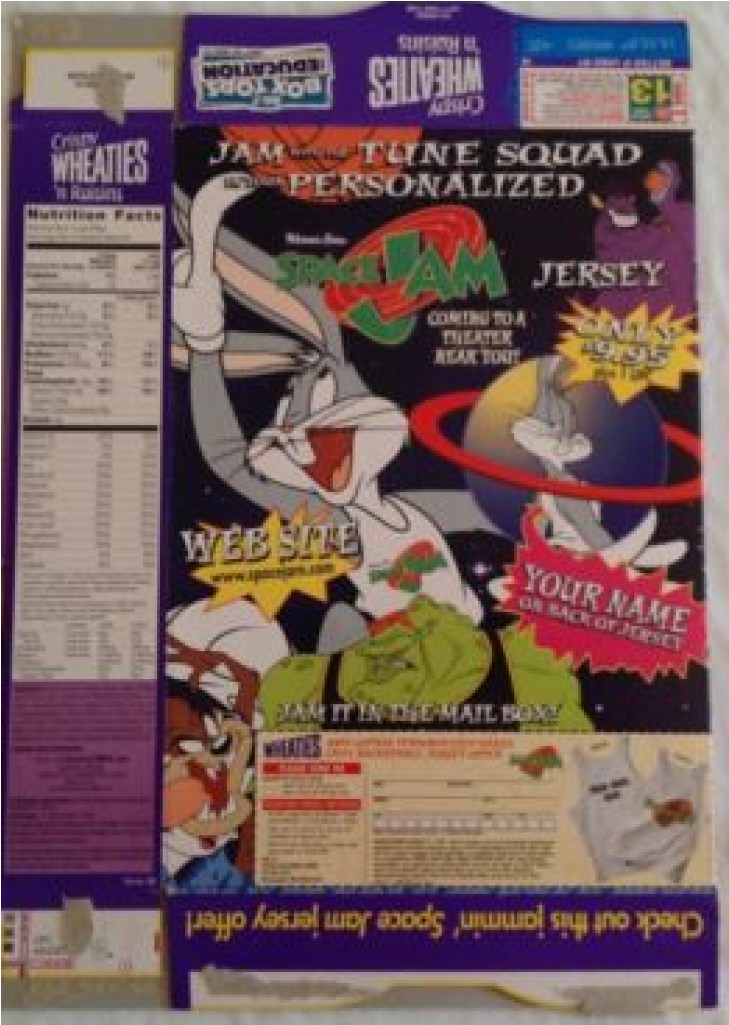 Download Vintage Wheaties Michael Jordan Space Jam Cereal Box - Space ...