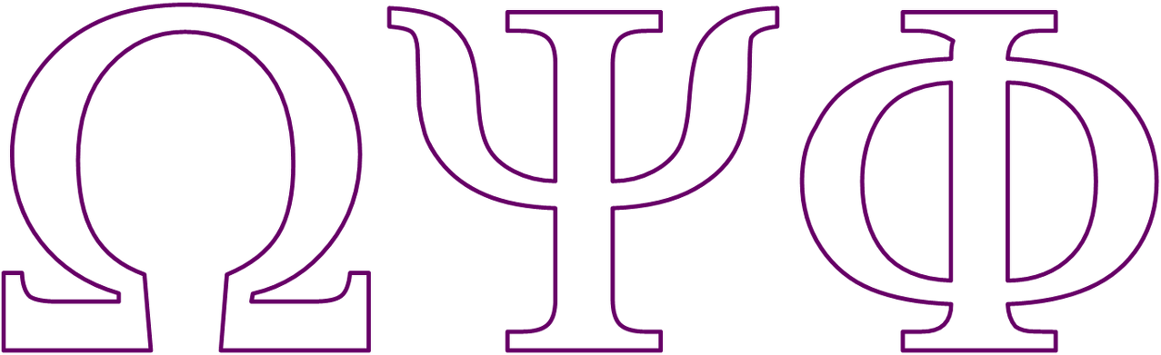 Download Transparent Omega Psi Phi Greek Letter Png Picture Royalty ...