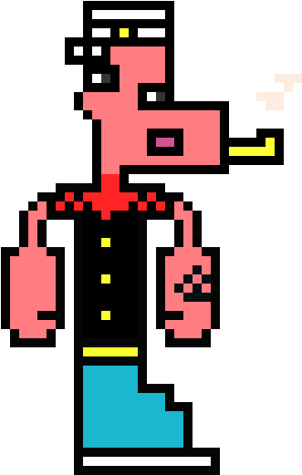 Download Popeye Sprite - Pixel Art - Full Size PNG Image - PNGkit