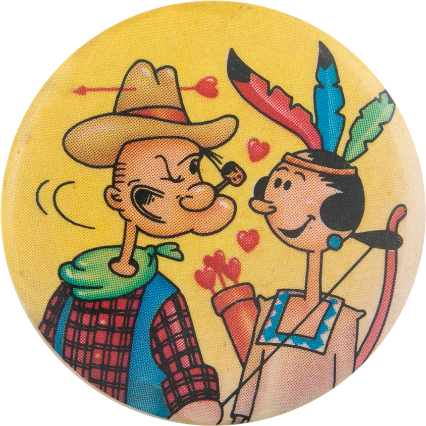 Download Cowboy Popeye And Olive Oyl Entertainment Button Museum ...