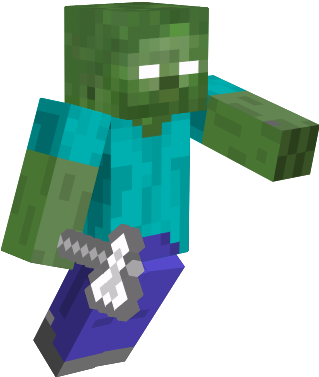 Download Axe Herobrine Zombie - Minecraft Zombie With Axe - Full Size ...