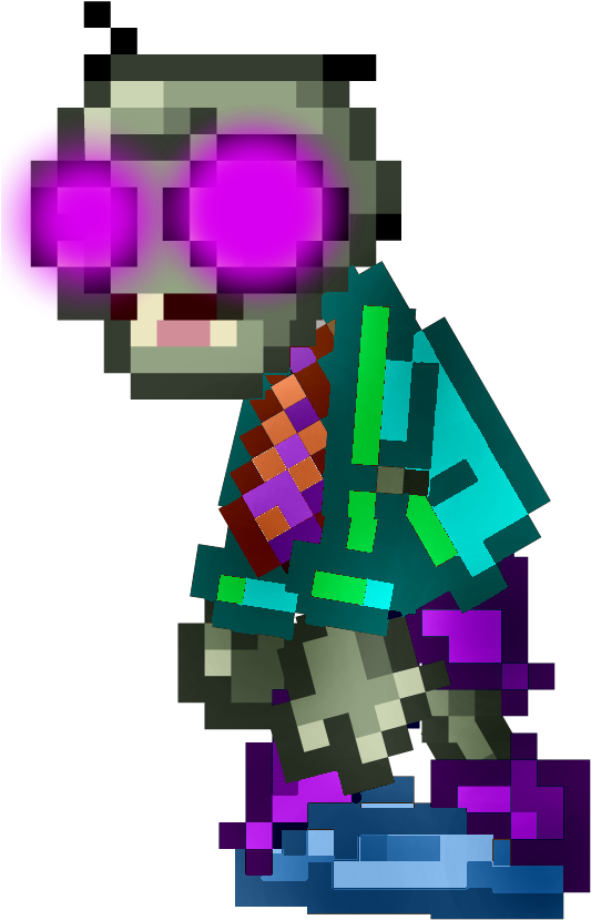Download Transparent Boot Leg 8 Bit Zombie - Plants Vs Zombies 2 Neon ...