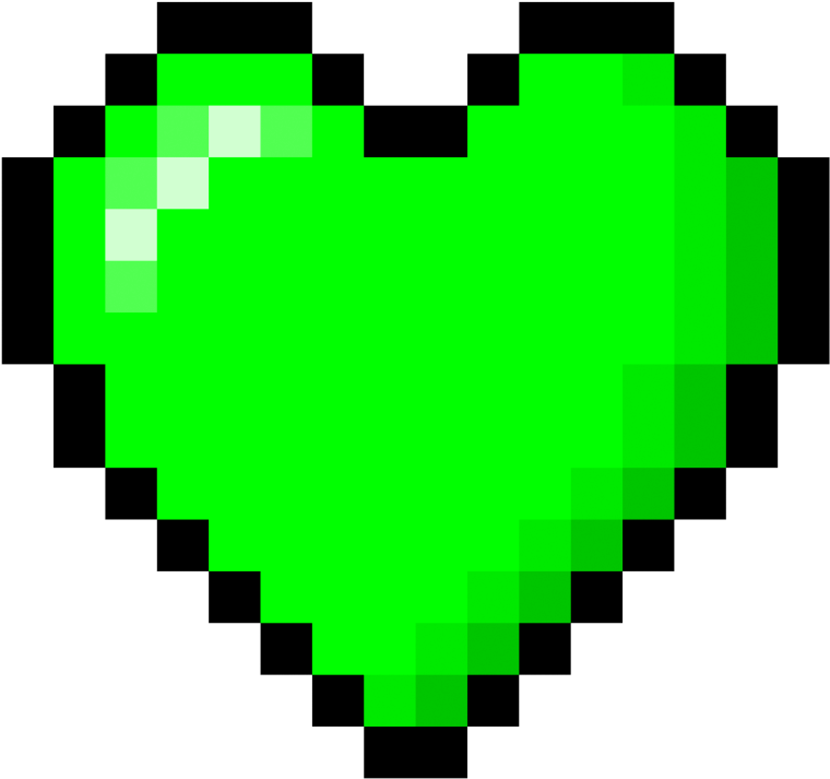 Download 8 Bit Heart Green - Full Size PNG Image - PNGkit