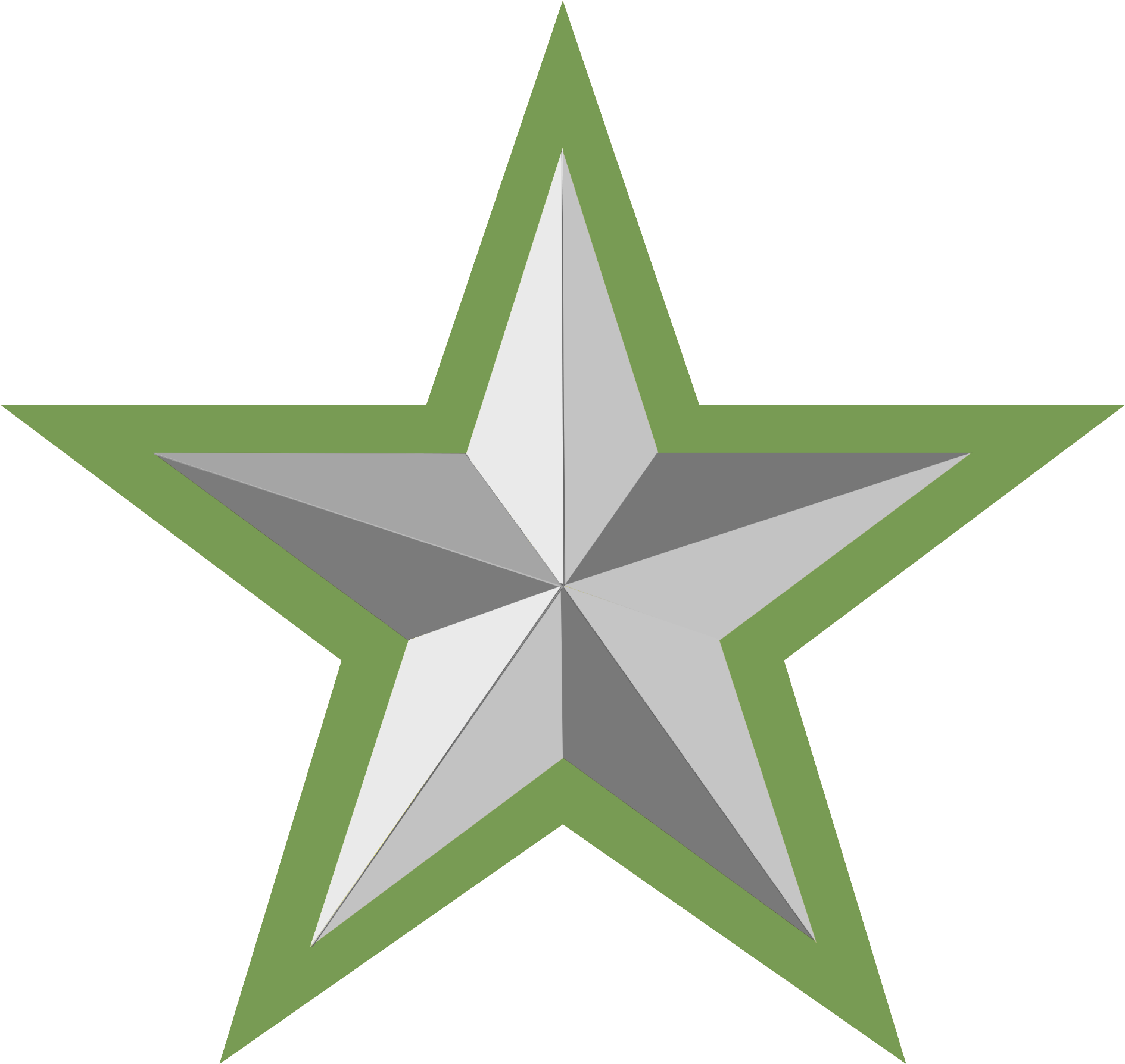 Download Silver Star With Green Border - Green Star - Full Size PNG ...
