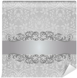 Download Seamless Silver Foliage Wallpaper And Vintage Banner - White ...