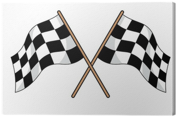 Download Two Crossed Black And White Checkered Flags Canvas - Dual ...