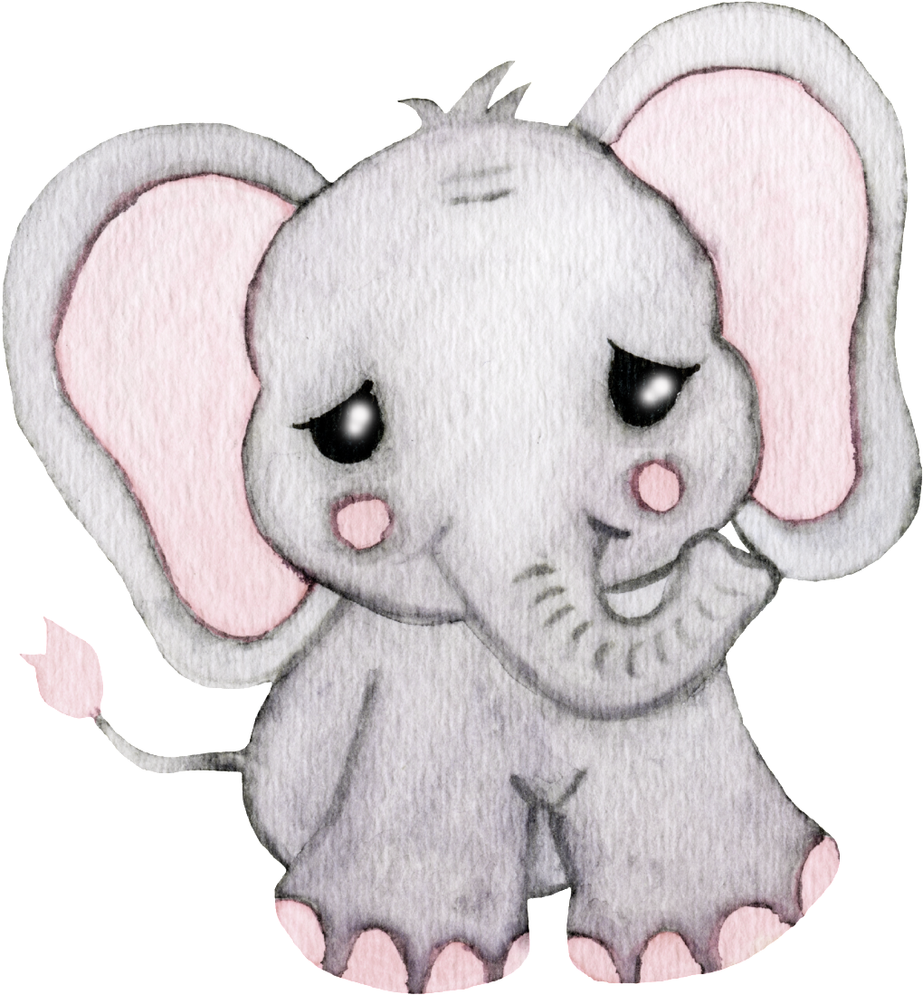 Download Hand Drawn Tired Baby Elephant Png Transparent - Portable ...