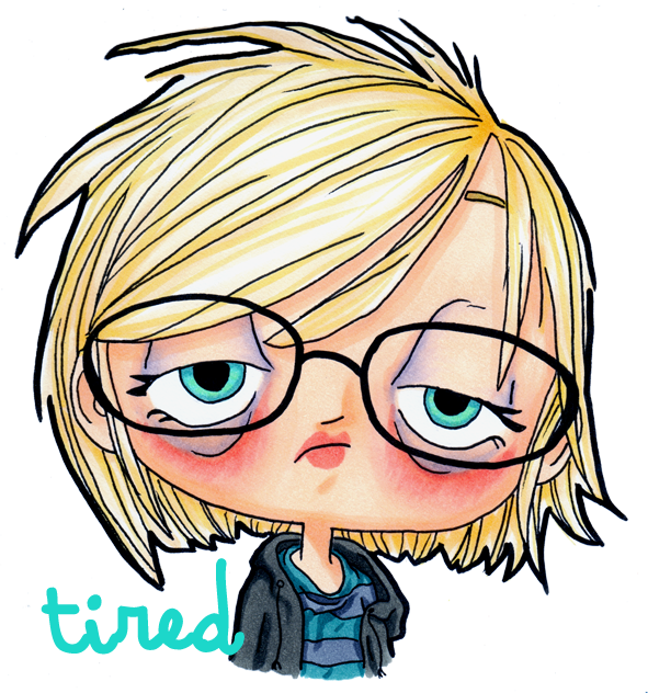 Download Tired Face Girl Cartoon - Full Size PNG Image - PNGkit