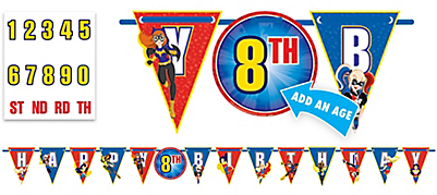 Download Dc Super Hero Girls Birthday Pennant Banner Kit - Dc Super ...