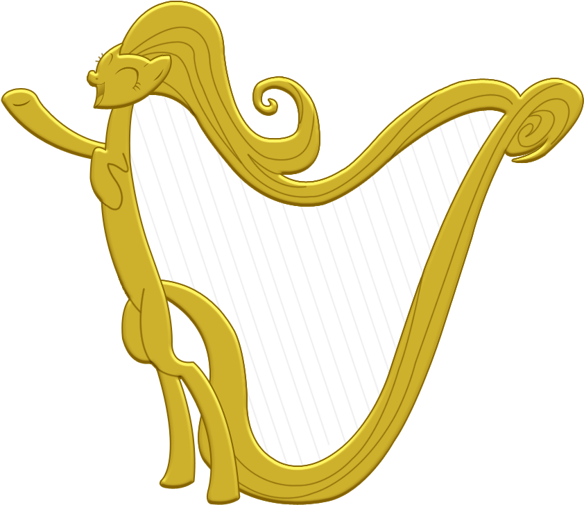 Download , 537045 Safe Vector Gold Harp Artist Colon Atanarix - Clip ...