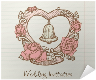 Download Hand Drawn Wedding Doodle Heart In Vector Poster • - Drawing ...