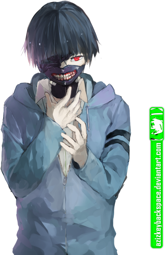Download Transparent Kaneki Blue - Kaneki Con Pelo Negro - Full Size ...