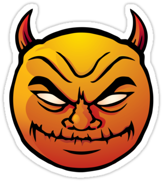 Download Red Evil Devil Smiley Stickers By Colin Cramm - Evil Smiley ...