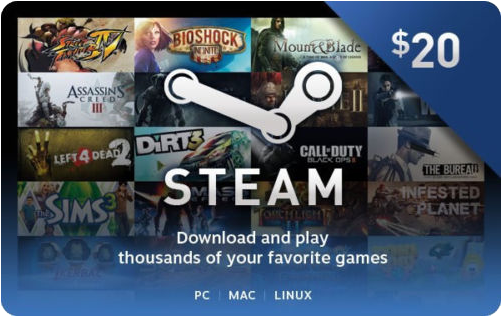 Download Steam $20 [digital Code] - Steam Gift Card (usd 20) Steam ...