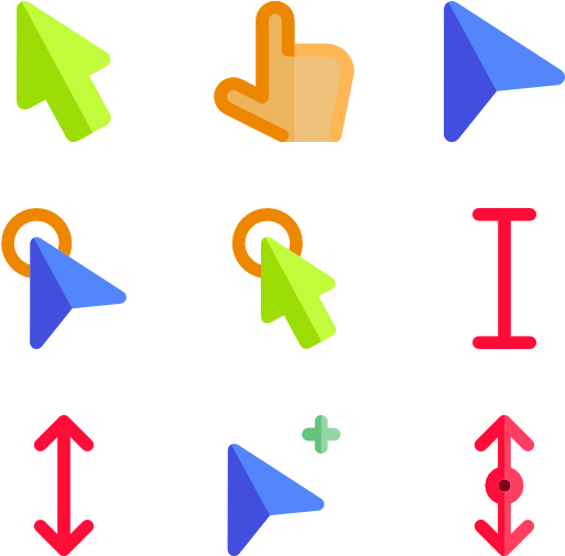 Download Cursors - Mouse Click Icon Color - Full Size PNG Image - PNGkit