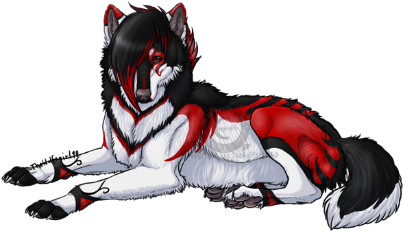 Download Black Wolf Furries - Black And Red Wolf - Full Size PNG Image ...