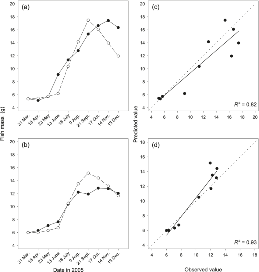 Download Fish Mass Of (a) Vendace And (b) Cisco Observed (filled ...
