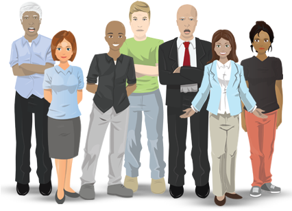 Download Cartoon Characters - Social Group - Full Size PNG Image - PNGkit