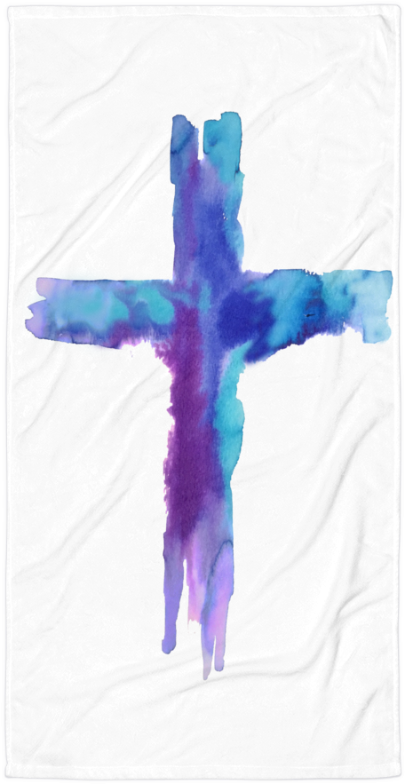 Download Watercolor Cross Towel - Watercolor Painting - Full Size PNG ...