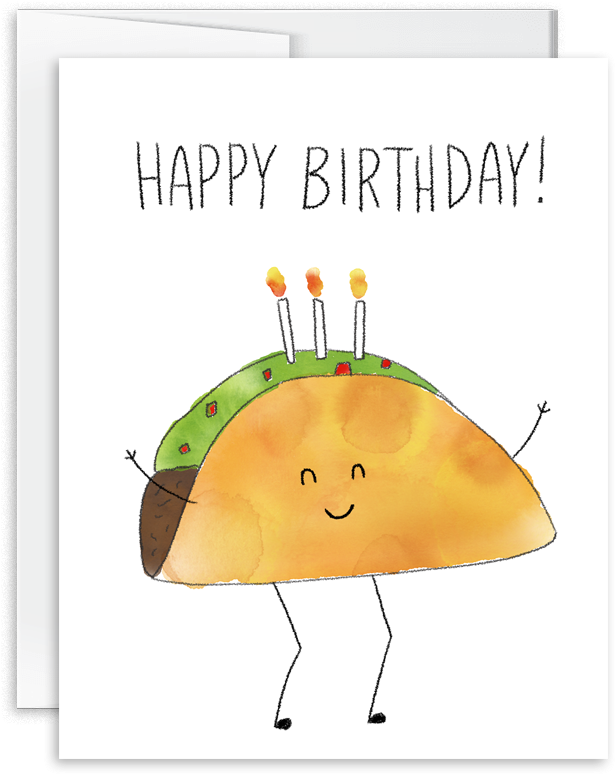Download Watercolor Taco Happy Birthday Card - Feliz Cumpleaños Tacos ...