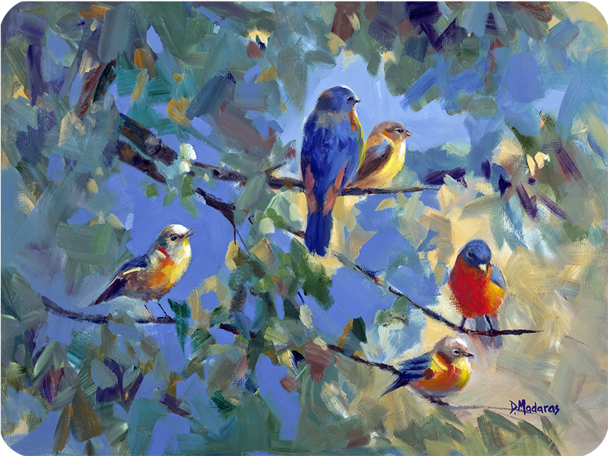 Download Five Birds By Tucson Artist - Madaras Gallery - Full Size PNG ...