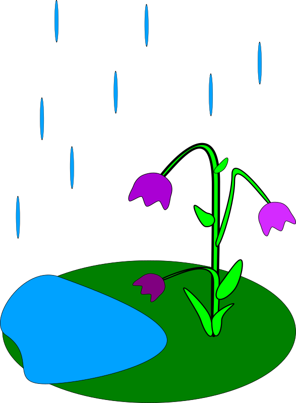 Download Rain Flowers Clip Art - Raining Clipart Animated - Full Size ...