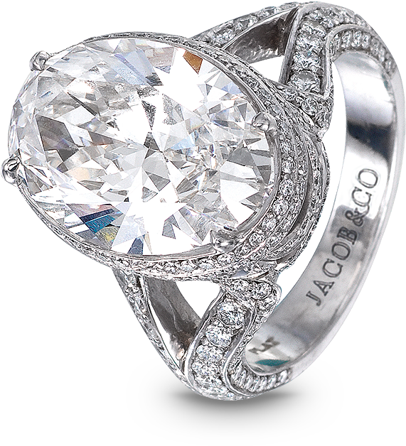 Download Oval Cut Diamond Solitaire Engagement Ring - Jacob And Co ...