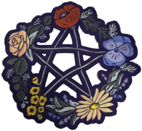 Download Floral Pentagram Back Patch - Pentagram Back Patch - Full Size ...