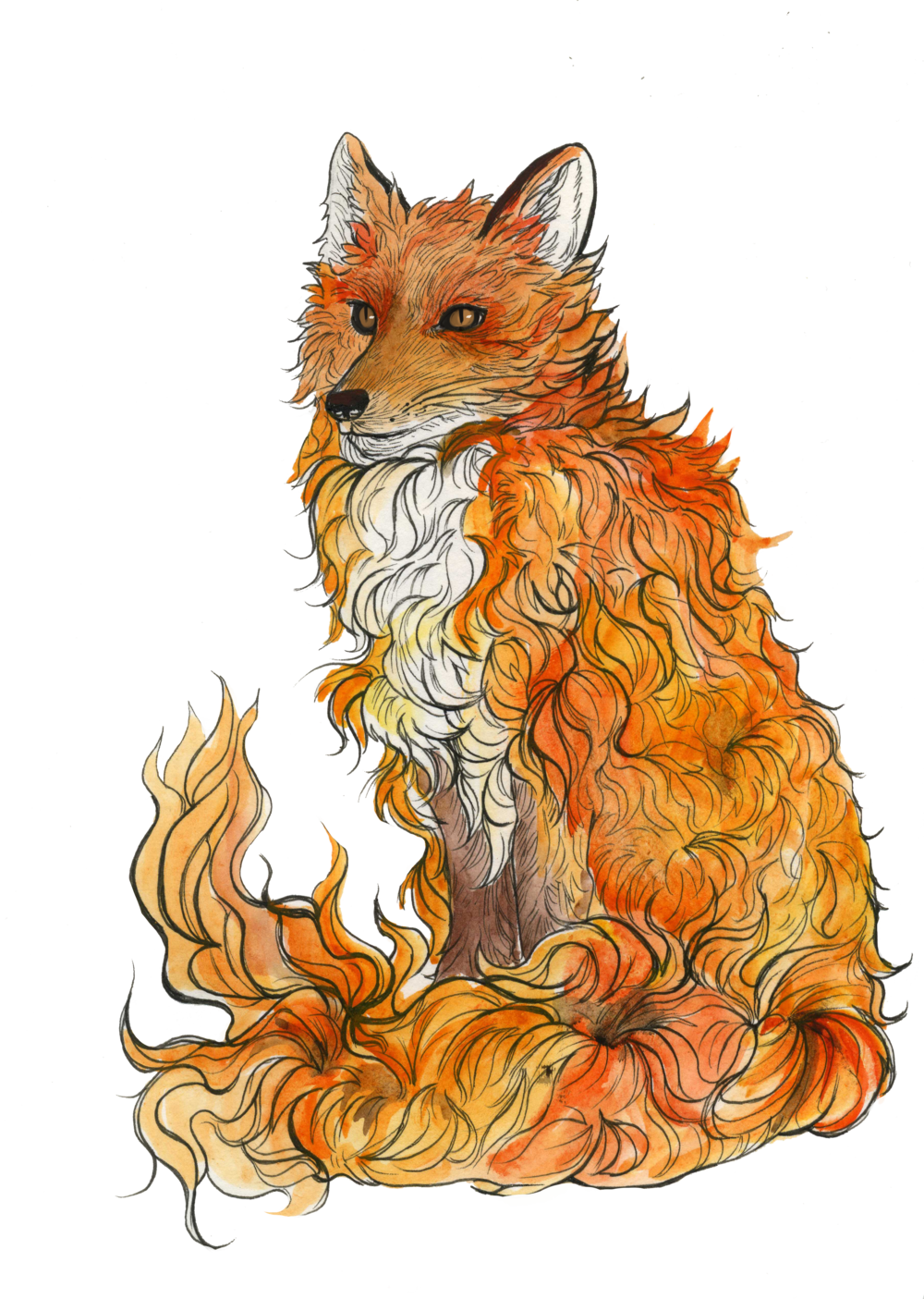 Download Watercolorfox - Swift Fox - Full Size PNG Image - PNGkit
