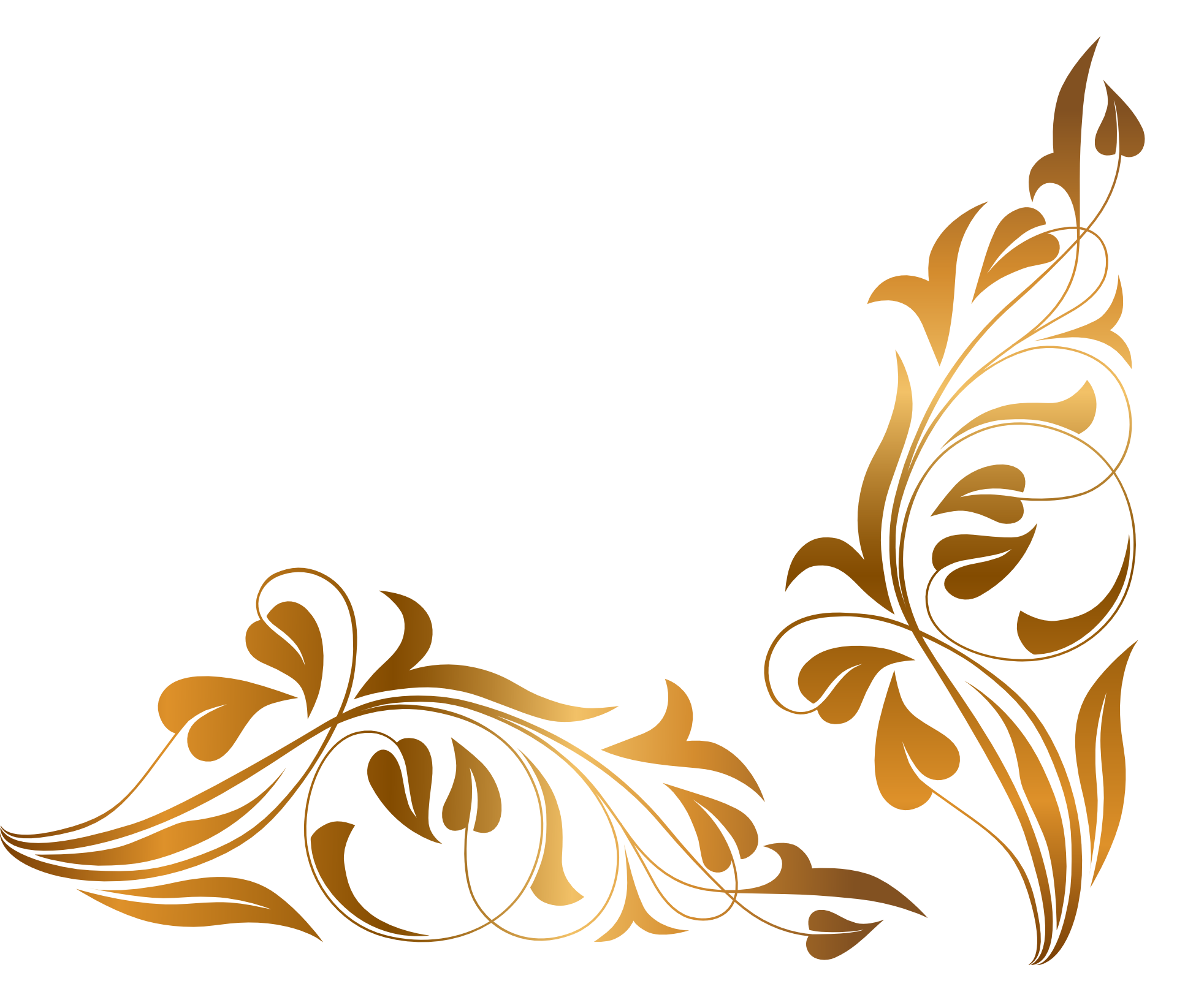 Download Transparent Floral Abstract Filigree Frame For Card - Golden ...