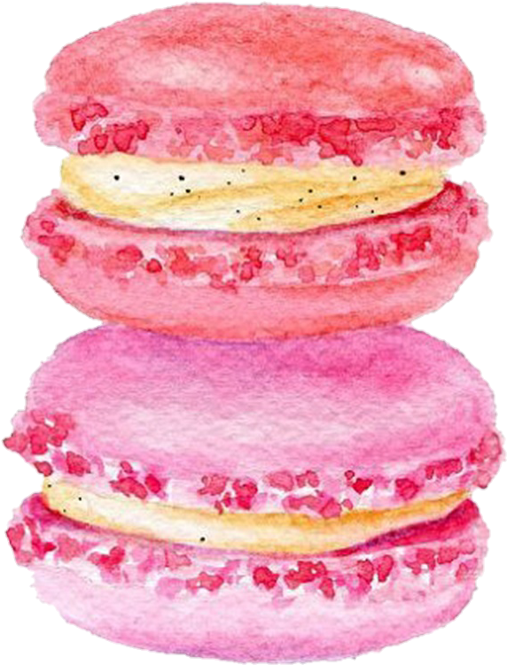 Download Cute Macaron Pink Sweet Watercolor - Full Size PNG Image - PNGkit