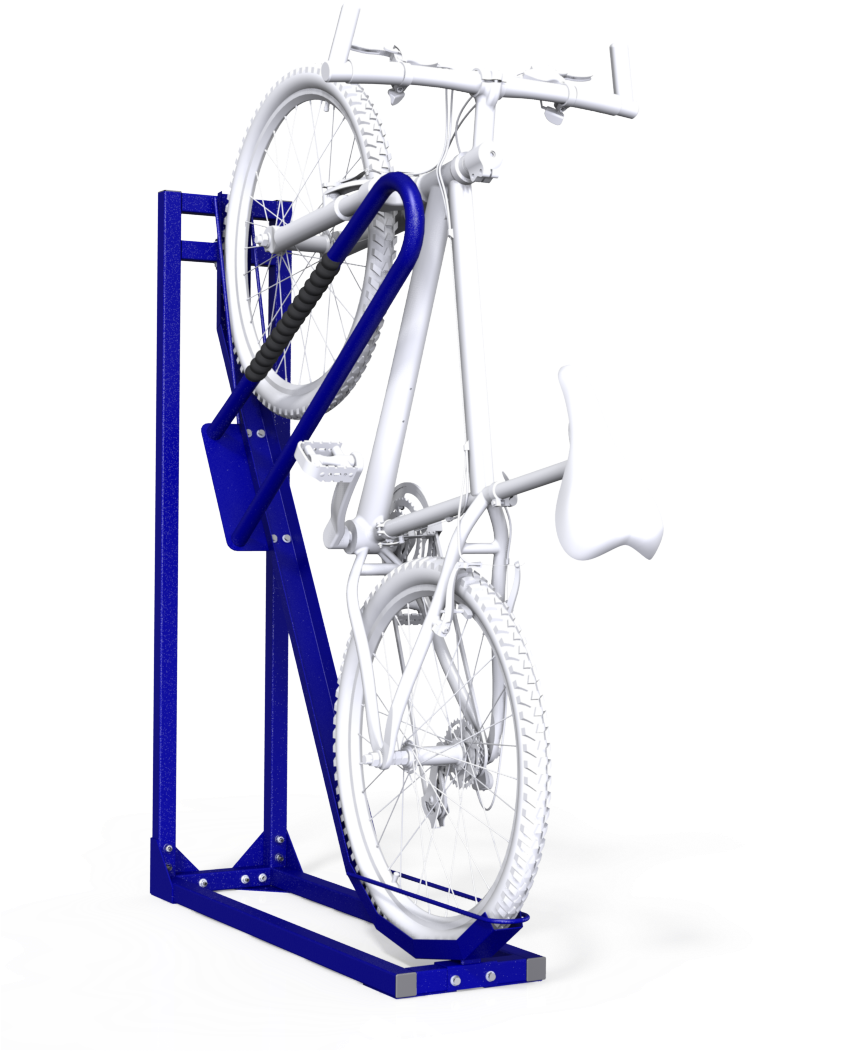 Download Semi Vertical 1 Bike Rack With Leaning Rail Fitted - Semi ...