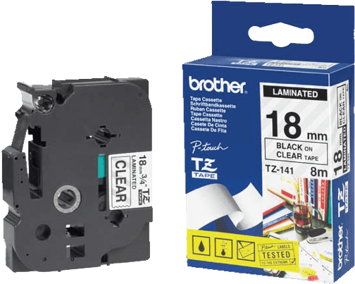 Download Brother P Touch Tapes, 18 Mm, Black On Clear Tape - Brother ...