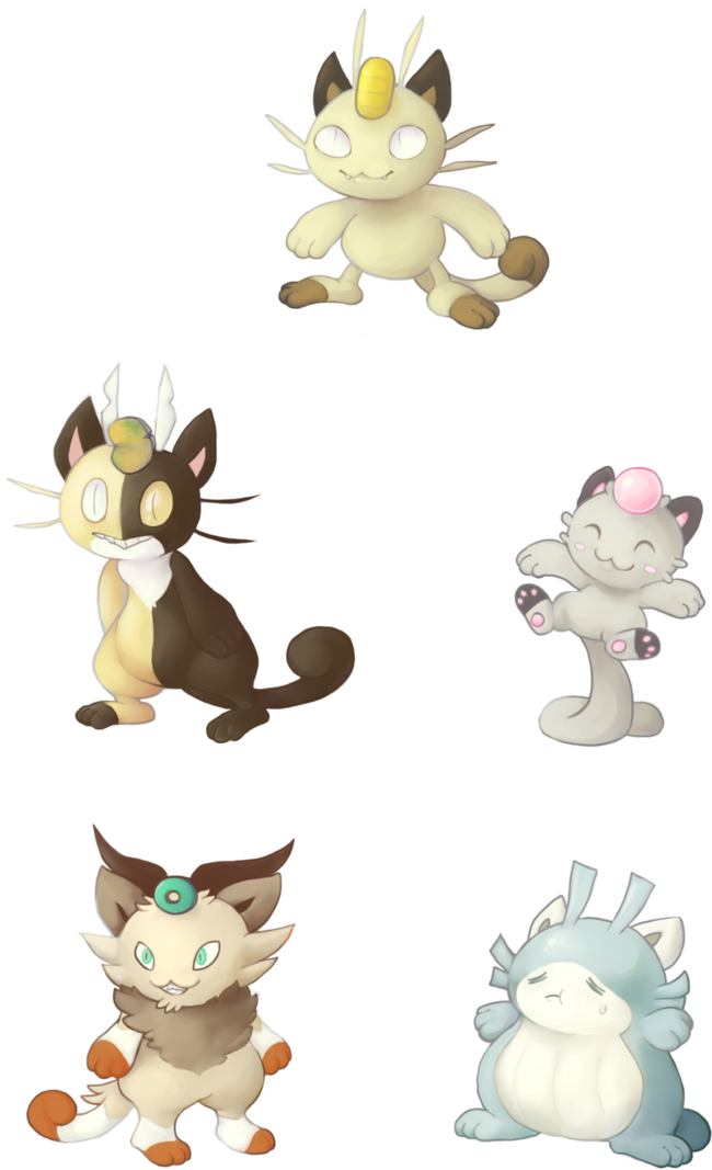 Download Meowth Variations By Zippyskipy On Deviantart - Pokemon Meowth ...