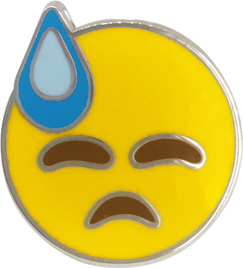 Download Cold Sweat Emoji Pin - Emoji - Full Size PNG Image - PNGkit