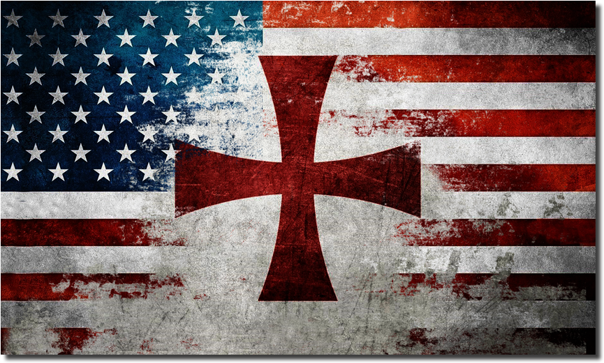 Download American Crusader Flag Decal - American Flag And Templar Cross ...