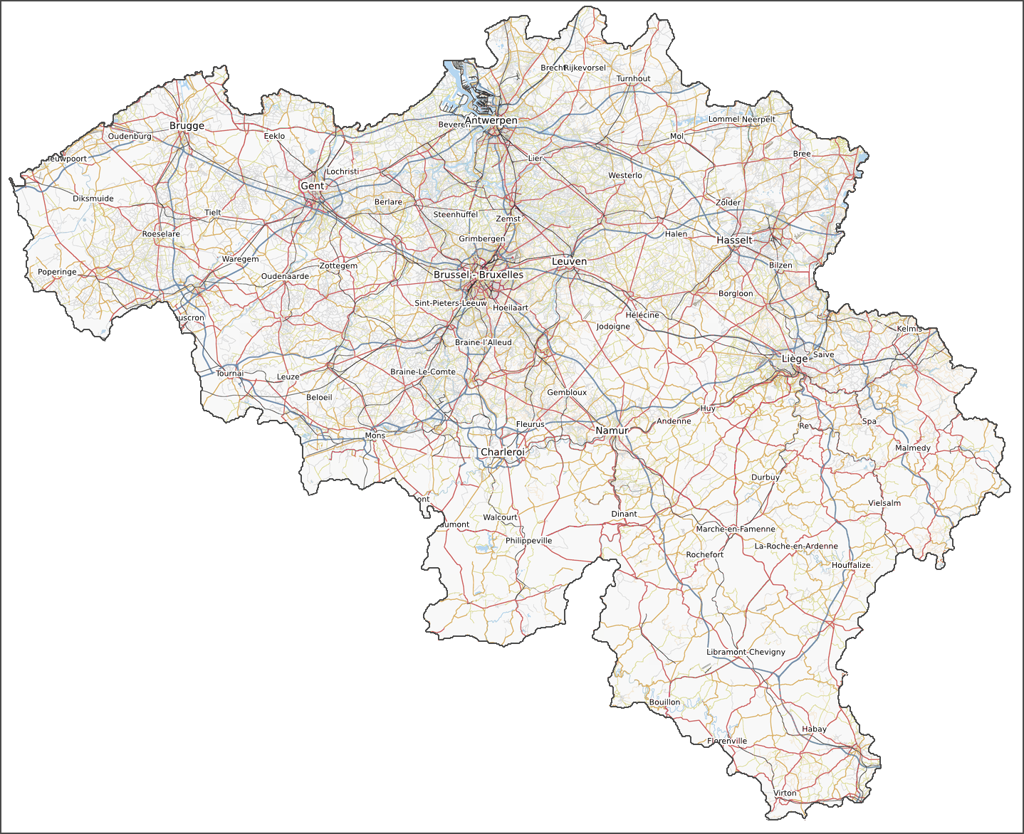 Download Belgium Road Map - Belgium Map - Full Size PNG Image - PNGkit
