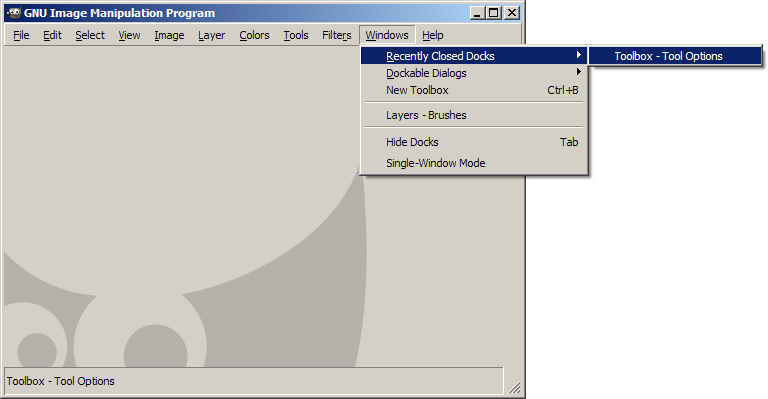 Download Windows > Recently Closed Docks > Toolbox - Gimp Toolbar ...