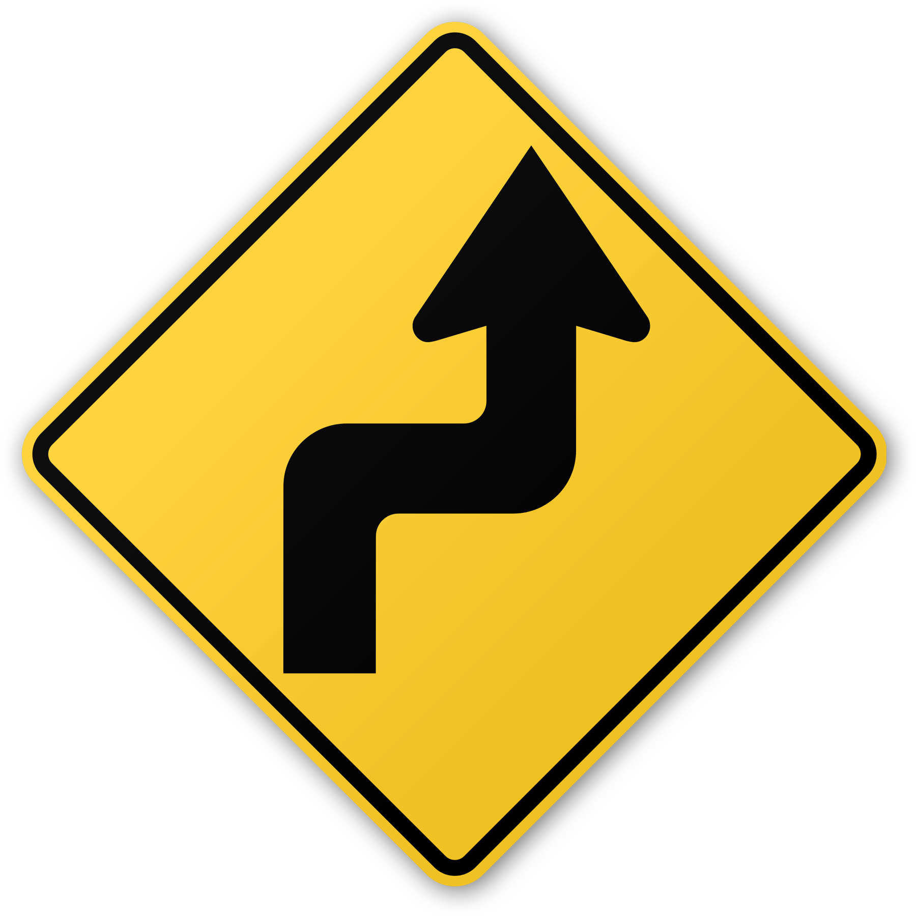 Download Zigzag Road Sign - Sharp Turn Sign - Full Size PNG Image - PNGkit