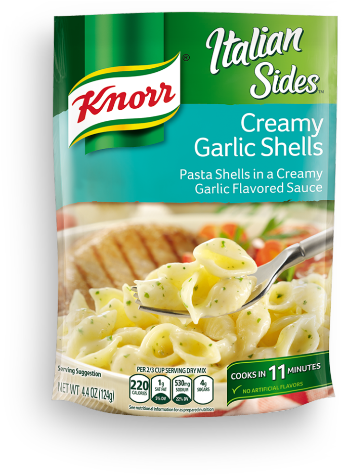 Download Knorr Creamy Garlic Shells - Full Size PNG Image - PNGkit