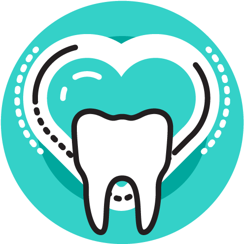 Download A Tooth In Front Of A Heart And A Green/blue Background - Dad ...