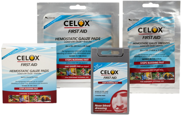Download Stop Bleeding With Celox First Aid - Celox Gauze Pad, 4 X 4 ...