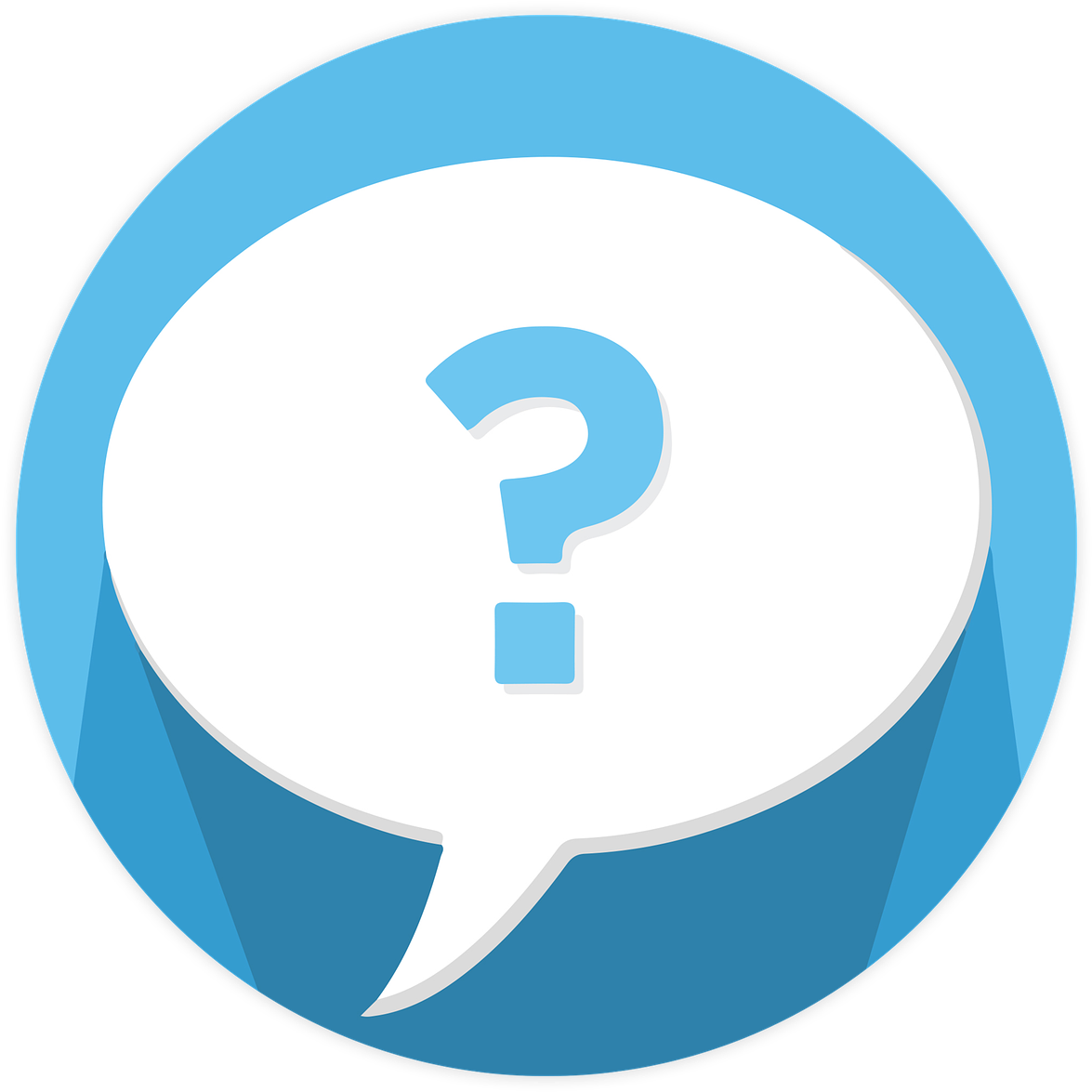 Download Question Mark W Blue Circle - Icone Bulle De Dialogue - Full ...