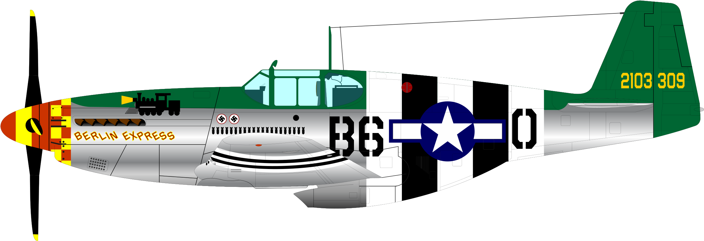 Download This Free Icons Png Design Of P-51b Fighter - Full Size PNG ...