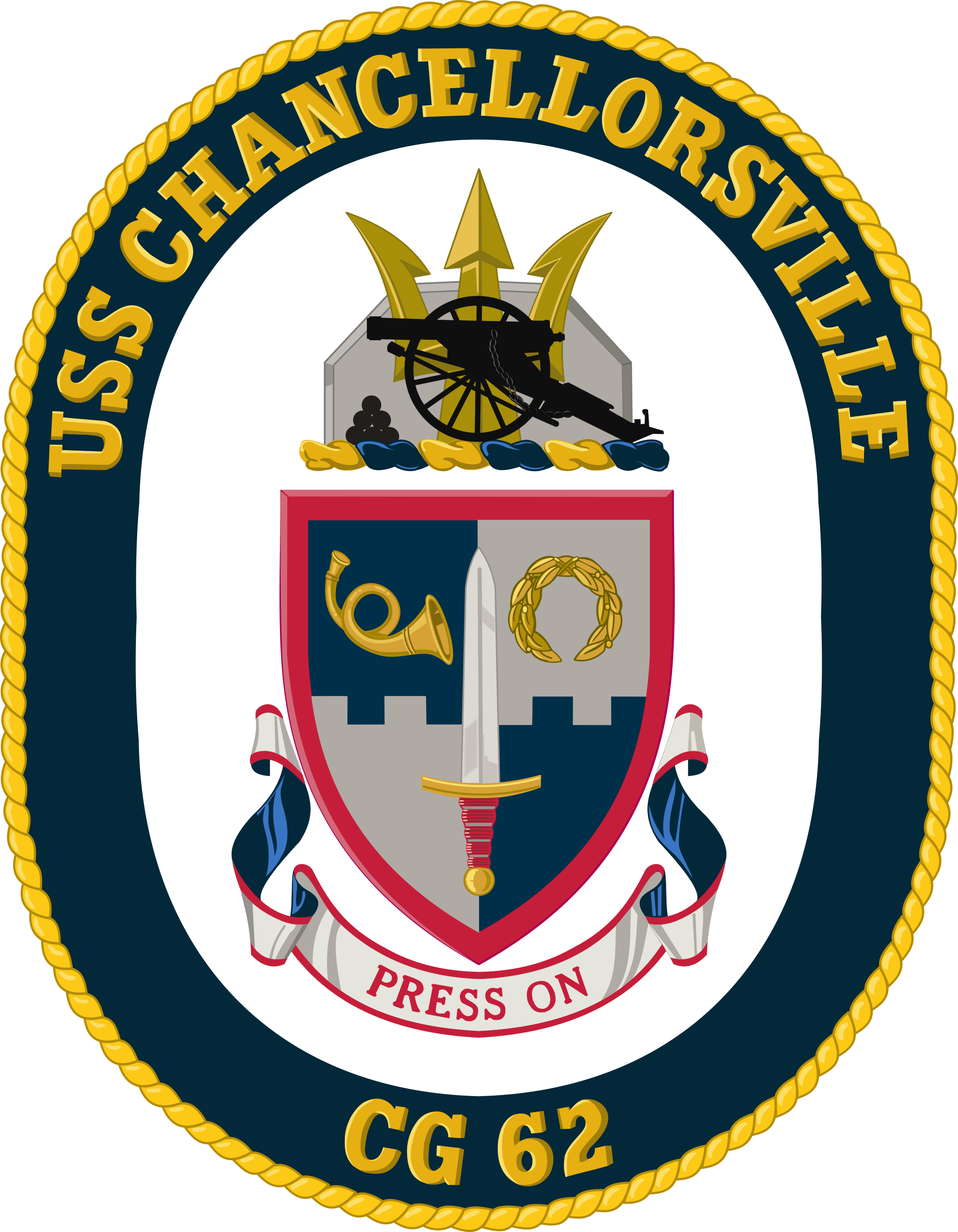Download Uss Chancellorsville Cg-62 Crest - Uss Gridley Ddg 101 Crest ...